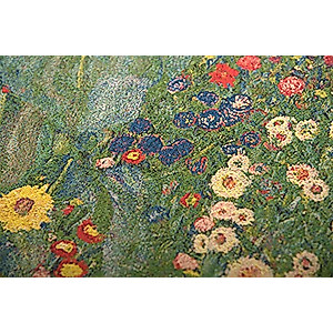 C Charlotte Home Furnishings Inc Country Garden A European Cushion Cover | Decorative Cushion Case with Cotton Wool & Viscose | 18x18 Inch Cushion Cover for Living Room | Inspired by Gustav Klimt