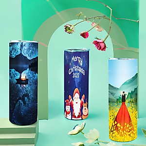 Sublimation Tumblers bulk 20 oz Skinny,8 Pack Stainless Steel Double Wall Insulated Straight Sublimation Tumbler Cups Blank White with Lid,Individually Box,heat tape,Sublimation Tumblers Pinch