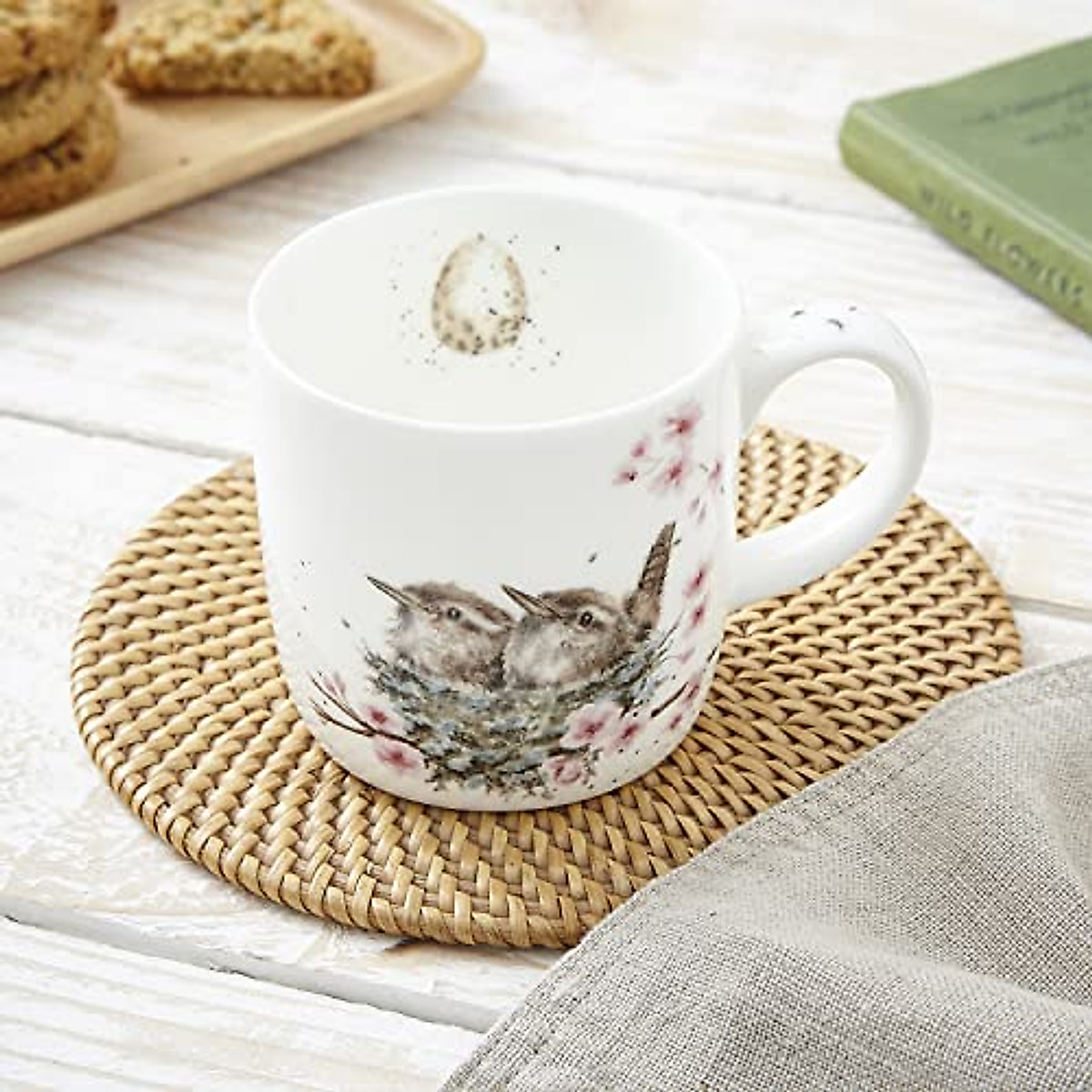 Royal Worcester Wrendale Designs Feather Your Nest Mug | 14 Ounce Large Coffee Mug with Bird Design | Made from Fine Bone China | Microwave and Dishwasher Safe