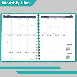 2024 Weekly Appointment Book & Planner - Large 2024 Daily Hourly Planner, January 2024 - December 2024, 8.5" x 11", 2024 Appointment Book with 15-Minute Interval + Thick Paper + Pocket - Turquoise