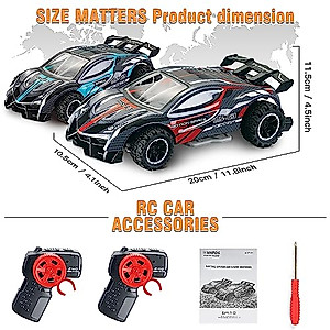 VATOS 2 Pack Remote Control Car for Boys and Girls, 2.4 Ghz High Speed 18km/H Rc Racing Car with Colorful Led Lights, 1/24 Scale Hobby Rc Cars Toys, Birthday Presents for Kids Age 3 4 5 6 7 8-12 Yr