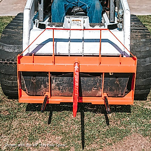 Titan Attachments UA USA Made Orange Hay Frame Attachment, 49" Hay Spear and Stabilizers, Rated 4,000 LB