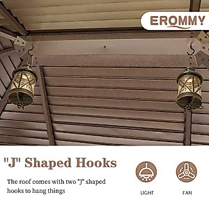 EROMMY 10'x13' Hardtop Gazebo Galvanized Steel Outdoor Aluminum Single Roof Canopy with Netting and Shaded Curtains Permanent Metal Pavilion for Patio, Backyard and Deck