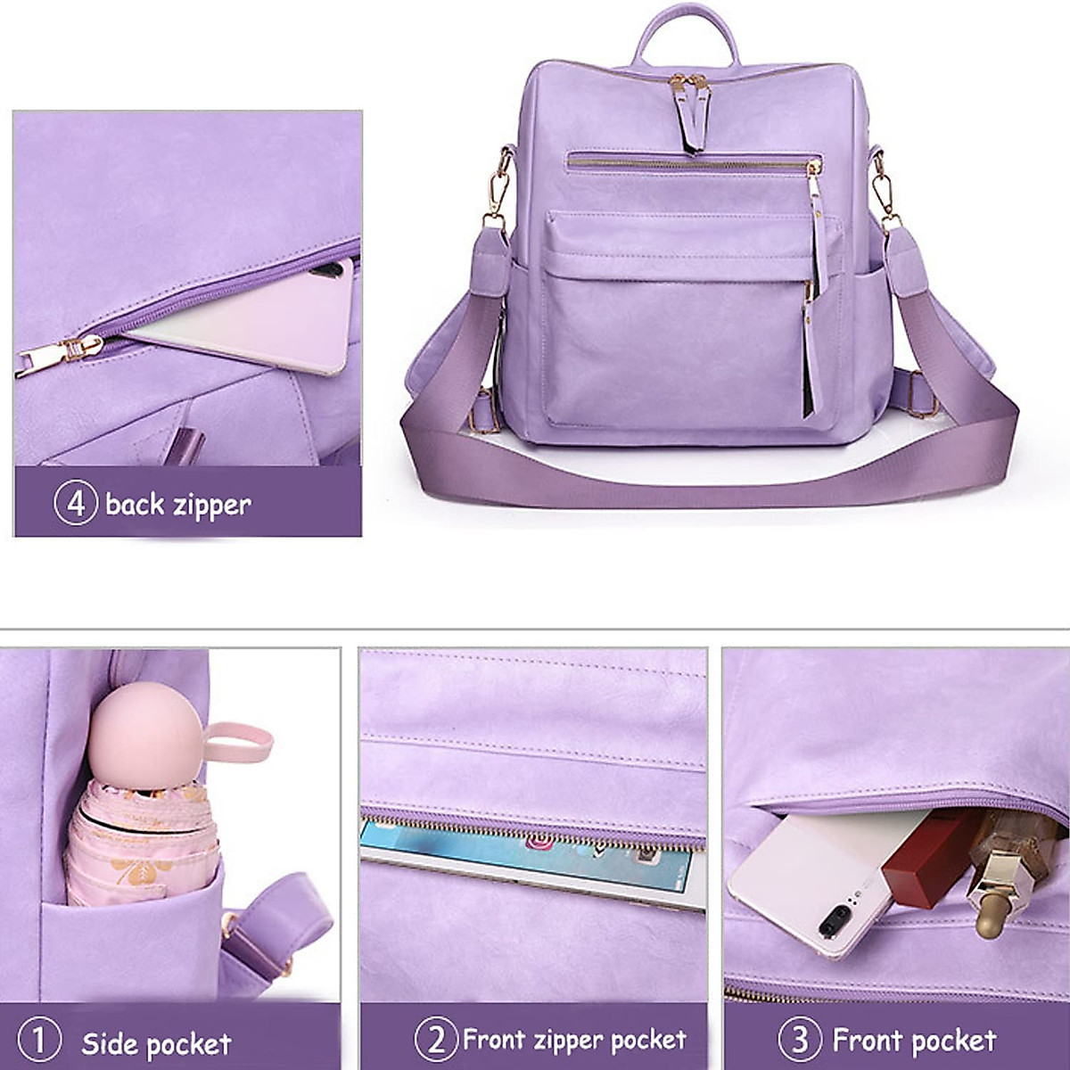 IBLUE Fashion Backpack Purse for Women Convertible Travel Shoulder Bag PU Leather Satchel Handbags,#B31(green)