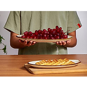 ONEMORE Large Serving Bowls and Platters Bundle - Microwave, Oven and Dishwasher Safe - Creamy White