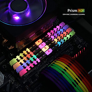 V-Color Prism DDR4 16GB (8GBx2) 3200MHz (PC4-25600) CL16 RGB Gaming Desktop PC Computer Ram Memory Module Upgrade UDIMM 1.35V- Grey (TL48G32S8KGRGB16)