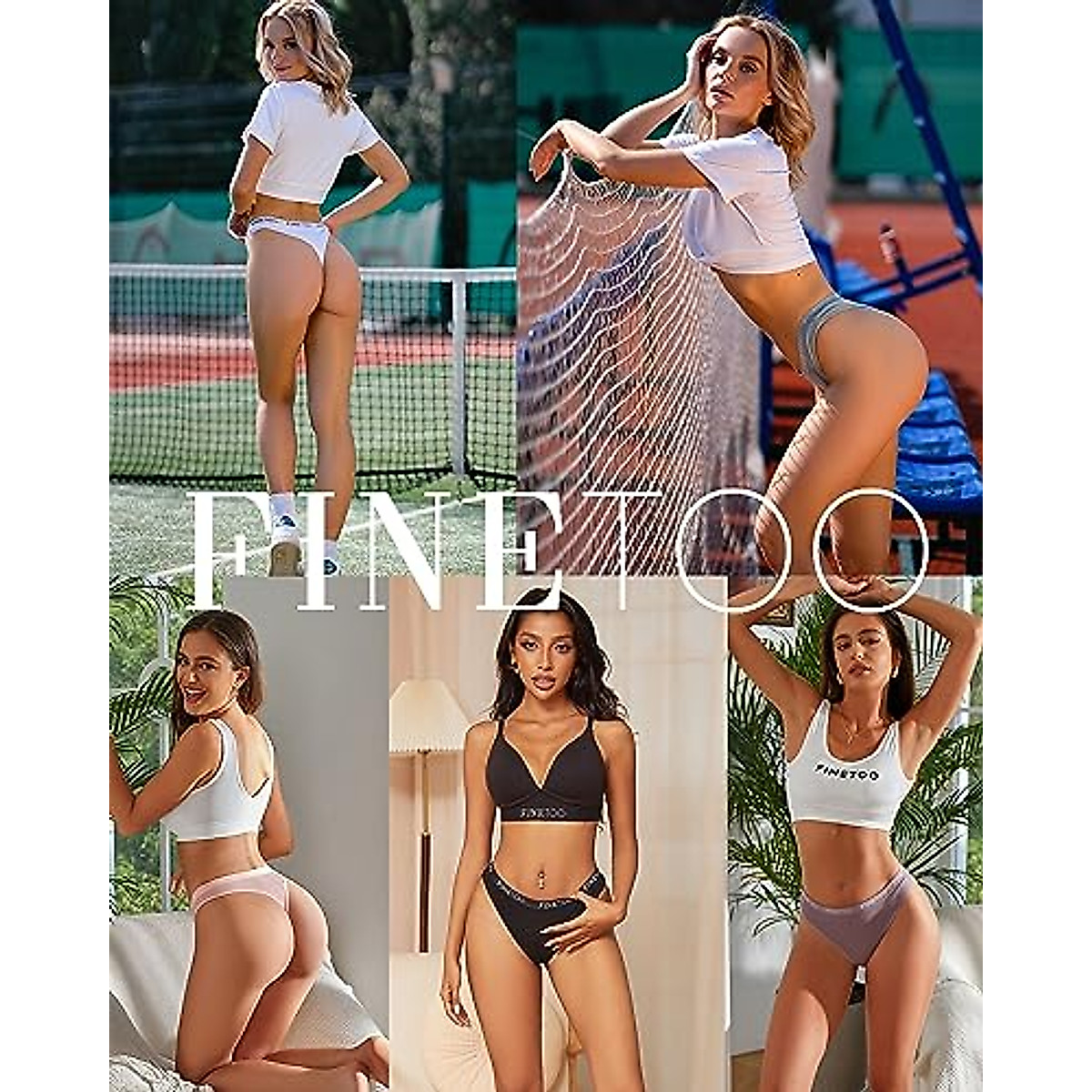 FINETOO Cotton Thongs for Women Breathable Stretch Hipster Panties Sexy Thong Underwear S-XL