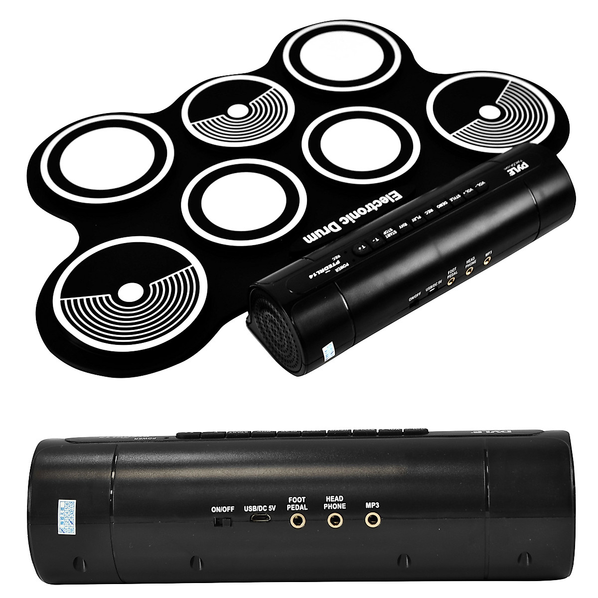 Pyle Electronic Roll Up MIDI Drum Kit W/ 9 Electric Drum Pads, Foot Pedals, Drumsticks, & Power Suppl Quick Setup Tabletop Roll Up Drum Kit Pre-Loaded W/Drum Electric Kits & Songs - AZPTEDRL14