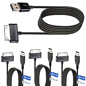 T POWER 4 x pcs 30-pin 6.6 ft Long Cable for Samsung Galaxy Tab Note 7.0 7.7 8.9 10.1 Galaxy Tab 7", 8.9",10.1" Tablet 2 Replacement Spare Power Cord Charging Sync Data Cable