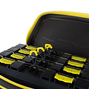 BUZBE Swarm 15 Modular Tackle Bag, Premium Waterproof Tackle Bag, Customizable Fishing Tackle Bag, Compact Dry Bag, Saltwater Fishing Tackle Bag, Grey and Yellow