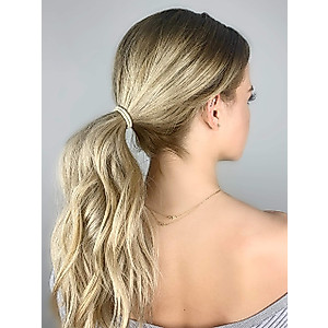 Cyndibands Hair Ties for Gray - 4mm Elastic Ponytail Holders - Match Your Hair Color Bands - 24 Count (Light Silver/Gray)