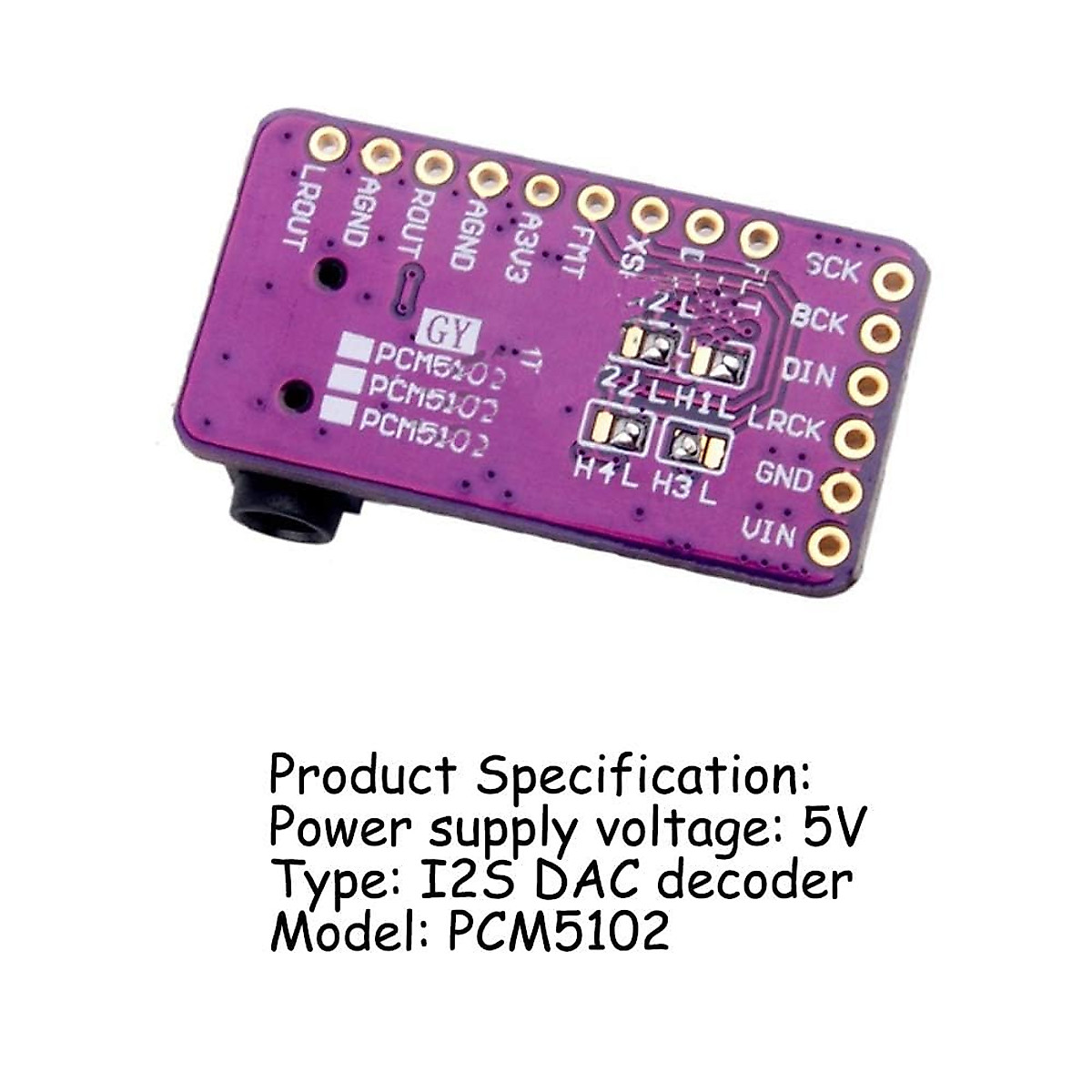 Comimark 1Pcs Interface I2S PCM5102 DAC Decoder GY-PCM5102 I2S Player Module for Raspberry Pi