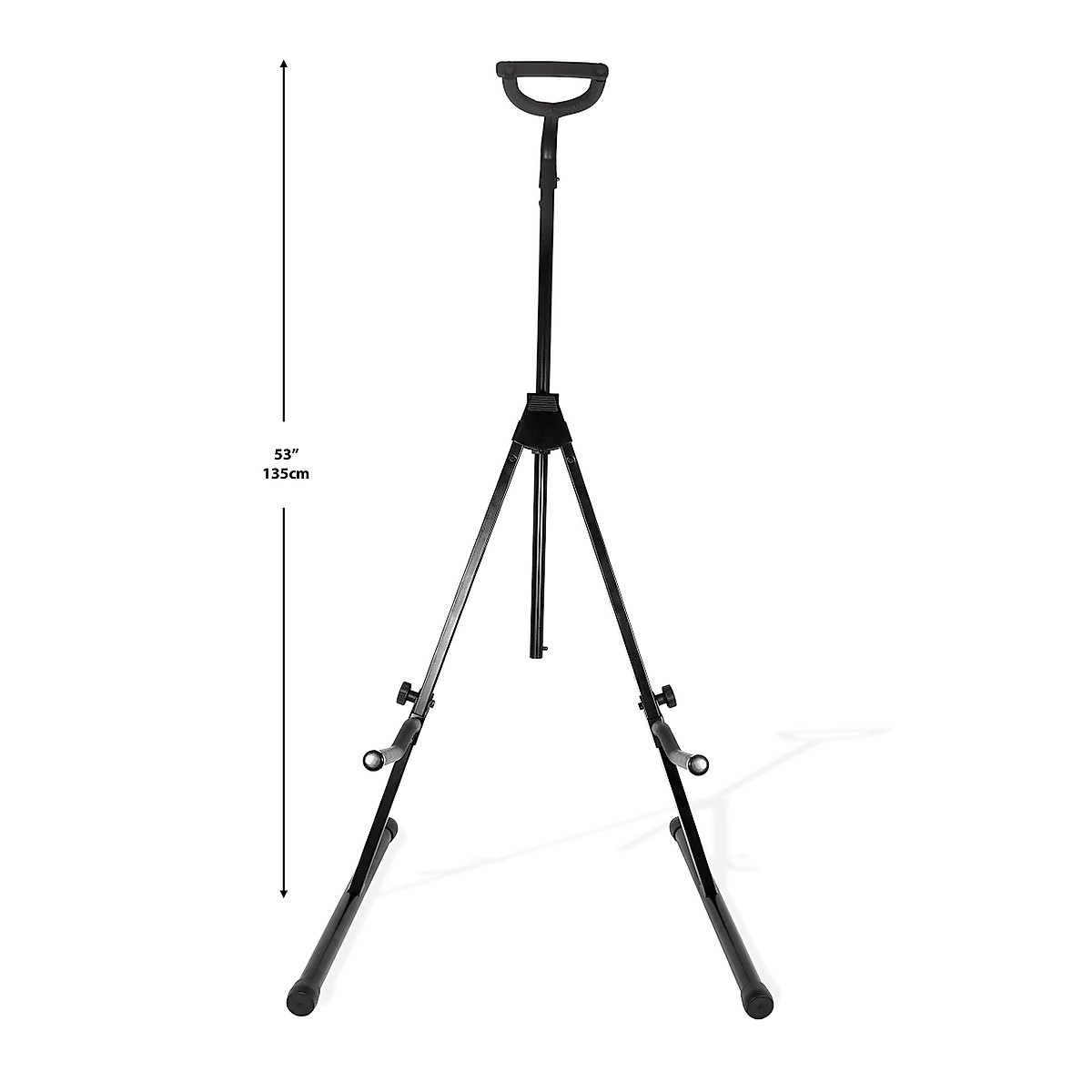 Saintfield Studios - Adjustable Steel Cello Stand with Bow Holder Hook in Matte Black - Foldable and Portable Floor Tripod Stands with Safety Bar - Complete with Endpin Anchor Stopper