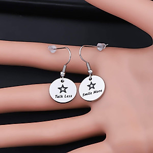 ENSIANTH Hamilton Broadway Musical Inspired Gift Talk Less Smile More Earring Theater Jewelry Gift for Her (Talk Less Earrings)