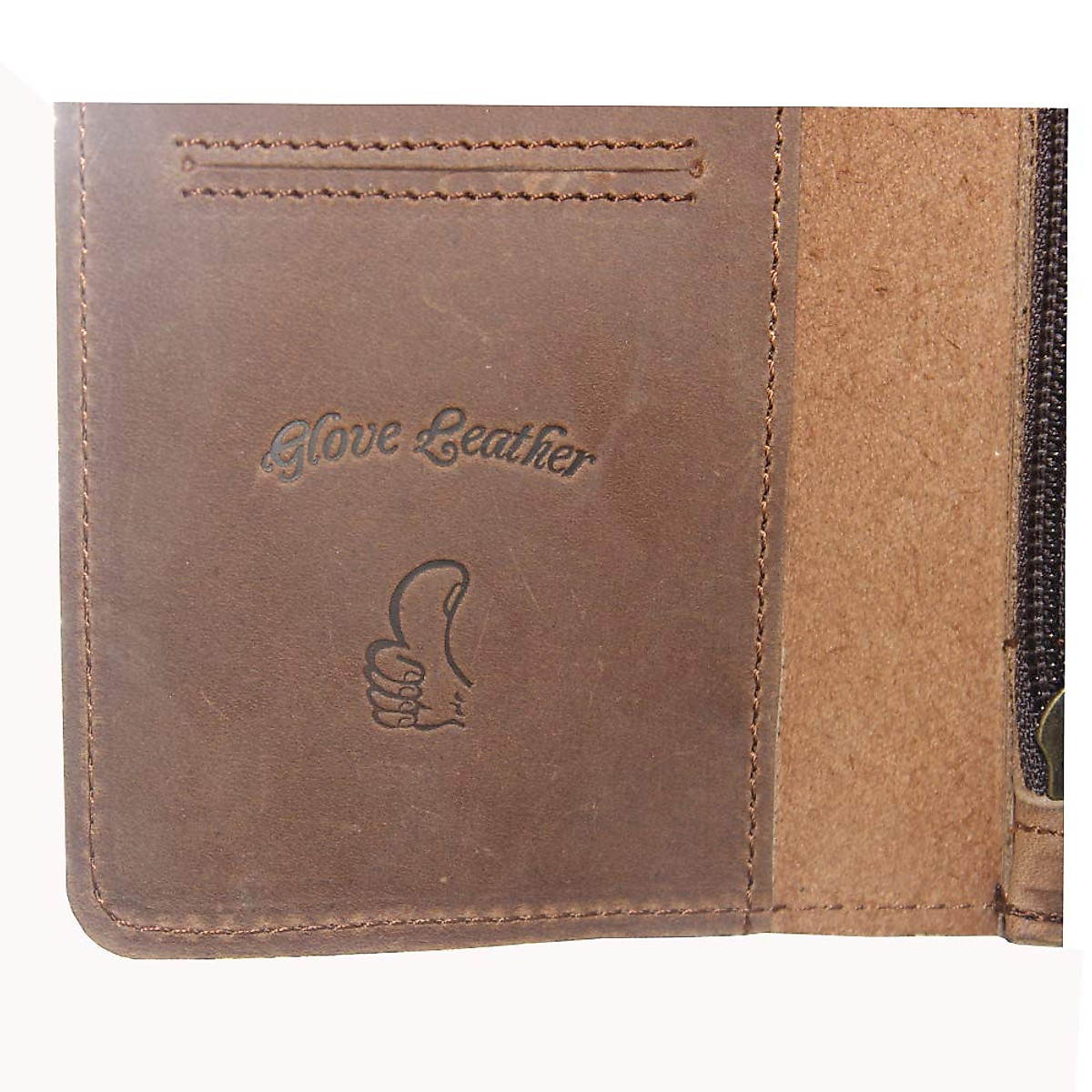 Baseballfan Super Quality New Vintage Cowhide Baseball Glove Leather Wallet with Centre Filed Pattern Wristlet Bag RFID Blocking Wallet in Gift Box for Lady's Gift