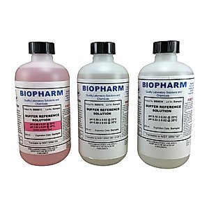 pH Buffer Calibration Kit 3-Pack: 250 mL (8.4 fl oz) Each of pH 4.00, pH 6.86, and pH 9.18 — NIST Traceable Reference Standards for All pH Meters