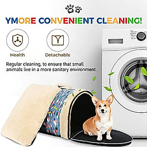 SOFYIALI Guinea Pig Hideout, Hamster Hideout, 2 in 1 Transformable Small Animal Bed Four Seasons General, Suit for Hamster Chinchilla Hedgehog Guinea Pig Rabbit Hideout Bed