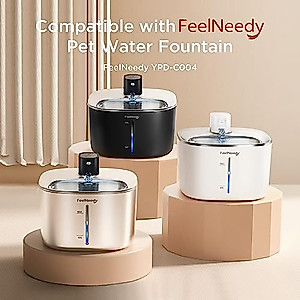 FEELNEEDY 10 Pack Pet Water Fountain Filter Replacement for 135 fl oz/4L Wilreless Cat Water Fountain (for YPD-C004S,YPD-C004P)