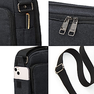 Ashioup Canvas Messenger Bag for Men with built in Wallet Pockets Multifunctional Shoulder Bag Outdoor Sports Crossbody Bag