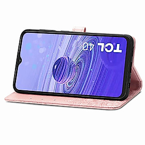 Ranyi for Jitterbug Smart4 Case, Jitterbug Smart 4 Phone Case, Mandala Flower Leather Wallet Case with Credit Card Holder Kickstand Flip Folio Magnetic Wallet Case for Jitterbug Smart4 -rose gold
