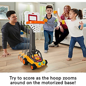 Fisher-Price Electronic Basketball Toy B.B. Hoopster Motorized Hoop with Lights Sounds & Game Play for Preschool Kids Ages 3+ Years