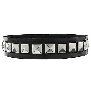 Skeleteen Biker Leather Studded Choker - Gothic Punk Rock N Roll Jewelry Accessories Leather and Metal Collar Costume Necklace
