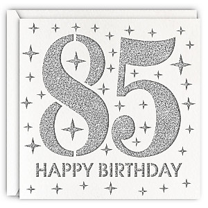 MAGJUCHE Silver 85th Birthday Card, Laser Cut Glitter Woman Man Age 85 Gift For Grandfather, Father