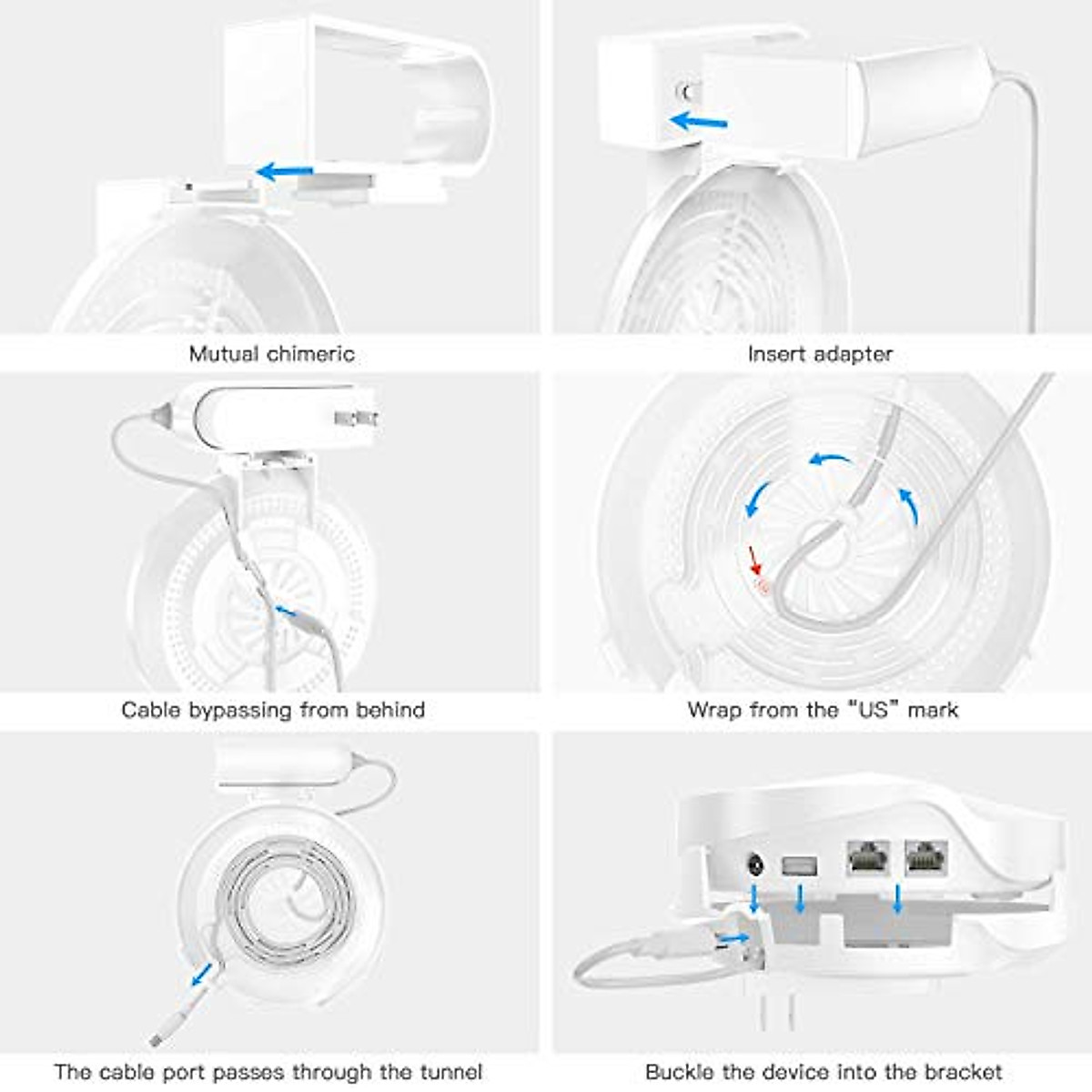 Koroao Wall Mount Holder for TP-Link Deco M9 Plus Whole Home Mesh WiFi System - No Cord Clutter and Save Space Ceiling Bracket (2-Pack)