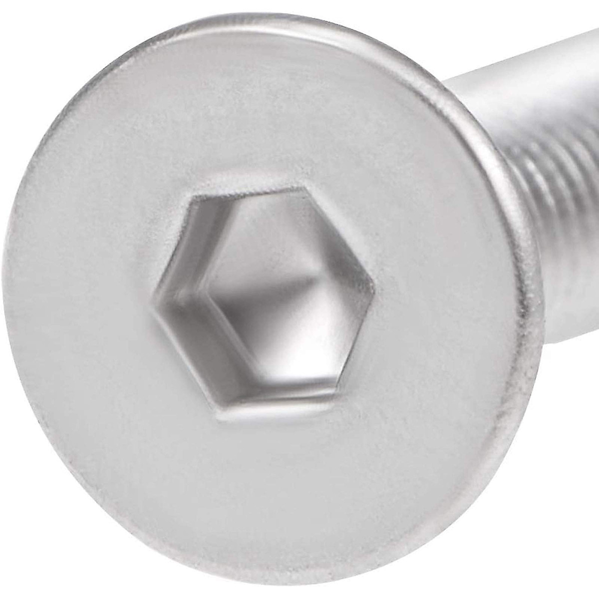 50 Pcs M5-0.8 x 12mm Flat Head Socket Cap Screws Bolts, Stainless Steel 18-8 (304), Bright Finish, Allen Socket Drive,Machine Screws Inner Hex Screw Fasteners Bolts