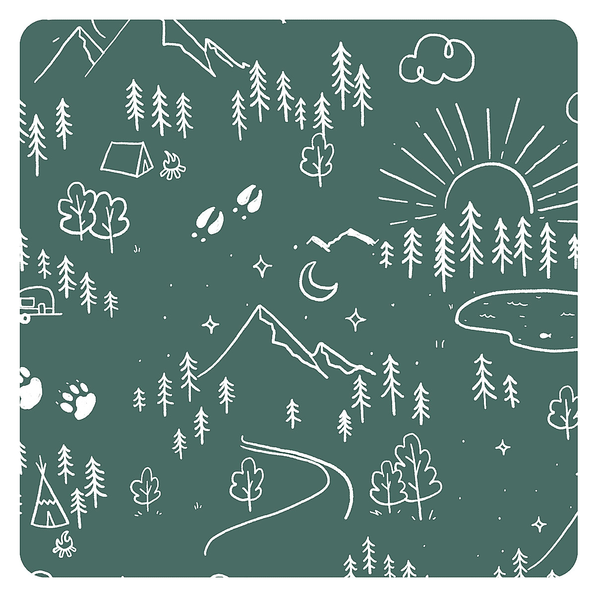 BapronBaby Pine Forest Wet Dry Bag - Waterproof Two Zipper Pockets - Reusable for Mealtime, Diapers, Stroller, Snacks, Swimsuits - Machine Washable - 11" x 9"