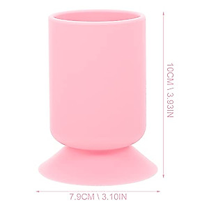FOMIYES Silicone Pencil Holder Suction Cup Makeup Brush Holder Pencil Pen Holder for Office Desktop Storage Organizer Pink