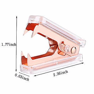 ALSISK Desk Accessory Kit,Acrylic Stapler Set, Tape Dispenser, Staple Remover with 1000pcs 26/6 Staples -Rose Gold