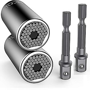 Leberna Universal Socket Grip Adapter 4 PCS | Multi Functional Sockets Set Ratchet Power Drill Bit Wrench 1/4"-3/4" (7mm-19mm) Professional Repair Tools Gifts for Dad Men Fathers Husband DIY Handyman