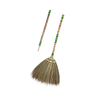 4 in 1 Natural Grass Broom Set by SN SKENNOVA -Traditional Sweeping Broom Thai Handmade Broom Handmade Kitchen Broom Asian Broom (24" 34" 44" 58")