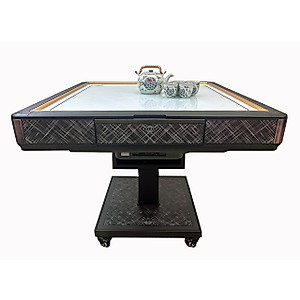 USA MJ Table 40mm Folding Automatic Mahjong Table with Wheels Drawers, Comes 2 Sets Tiles (Blue & Green) & 1 Table Dust Cloth Save Time Play More!! 40mm 中号麻將牌