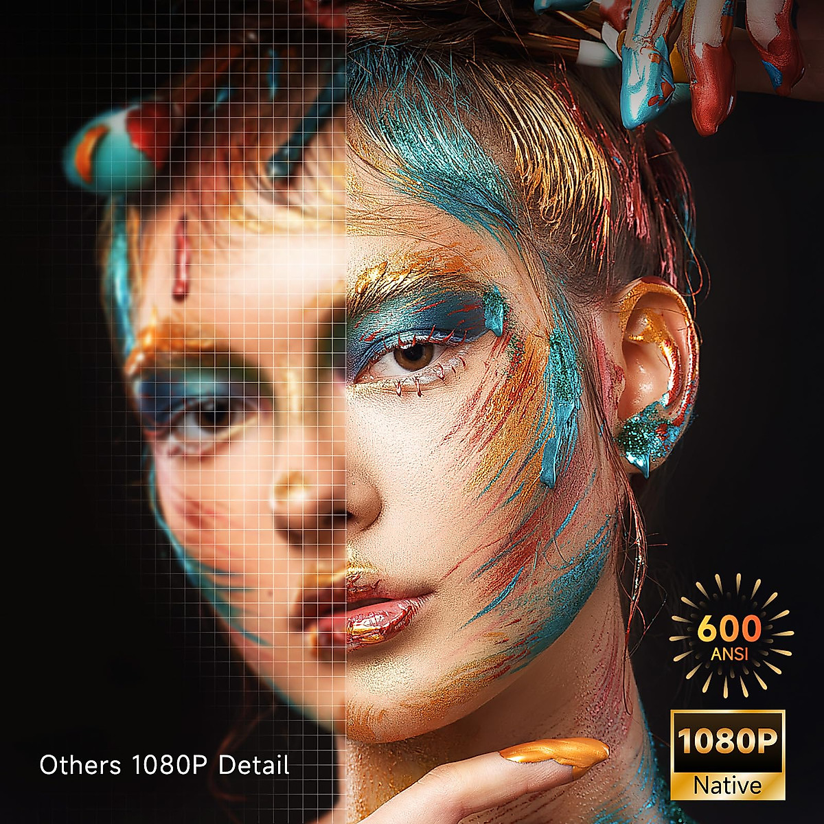 [Electric Focus] 4K Projector with WiFi and Bluetooth 5.2, TOPONNY C12 Native 1080P 500 ANSI Video Projector, P2P Mirroring Portable Outdoor Movie Projector, Smart Home Projector for Phone/PC/TV Stick