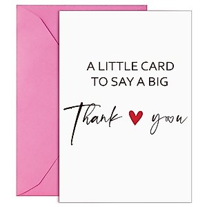Funny Thank You Card for Friend Him Her, Humor Thank You Card for Men Women, Thank You Gifts Card for Teacher Boss, A Little Card to Say A Big Thank You