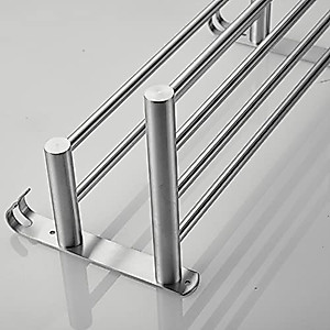 Leekayer Bathroom Towel Rack Double Layer, Brushed Nickel 40cm Stainless Steel Bathroom Towel Rack Wall Screw Installation 15.74 inches