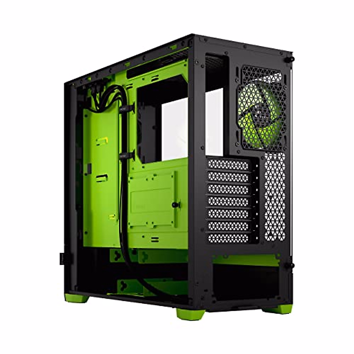Fractal Design Pop Air RGB Green Core - Tempered Glass Clear Tint - Honeycomb Mesh Front – TG Side Panel - Three 120 mm Aspect 12 RGB Fans Included – ATX High Airflow Mid Tower PC Gaming Case