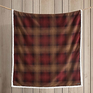 Eddie Bauer - Throw Blanket, Brushed Fleece Bedding with Sherpa Reverse, Soft & Cozy Home Decor for Bed or Couch (Nordic Raisin, 50" x 70")