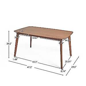 Christopher Knight Home Gideon Wood Dining Table, Natural Walnut Finish