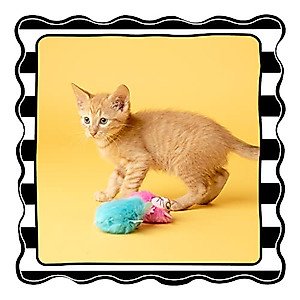 FAT CAT Fluff Bunnies Cat Toys - Catnip Kicker Toy, Blue/ Pink