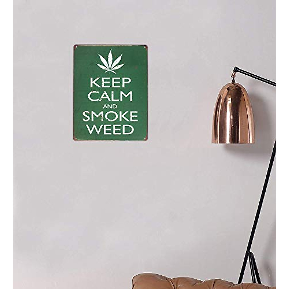 UOOPAI Keep Calm and Smoke Weed Vintage Metal Sign