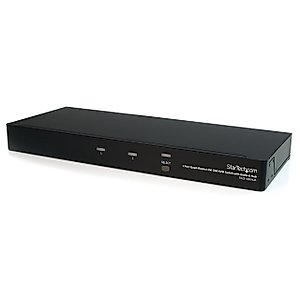 StarTech.com 2-Port Quad Monitor Dual-Link DVI USB KVM Switch with Audio & Hub (SV231QDVIUA), Black