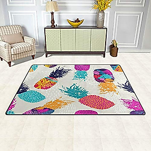 ALAZA Summer Pineapple Fruit Area Rug Rugs Non-Slip Floor Mat Doormats Living Dining Room Bedroom Dorm 31 x 20 inches Home Decor