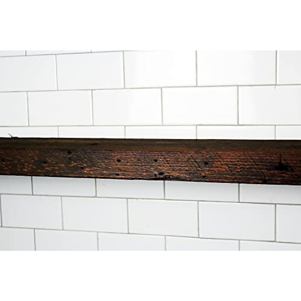Modern Timber Craft Reclaimed Wood Wall Shelf | Easy-to-Install | Steel Angle Brackets Included | Rustic Decoration | 2" Thickness | 18" L x 10" D, Early American
