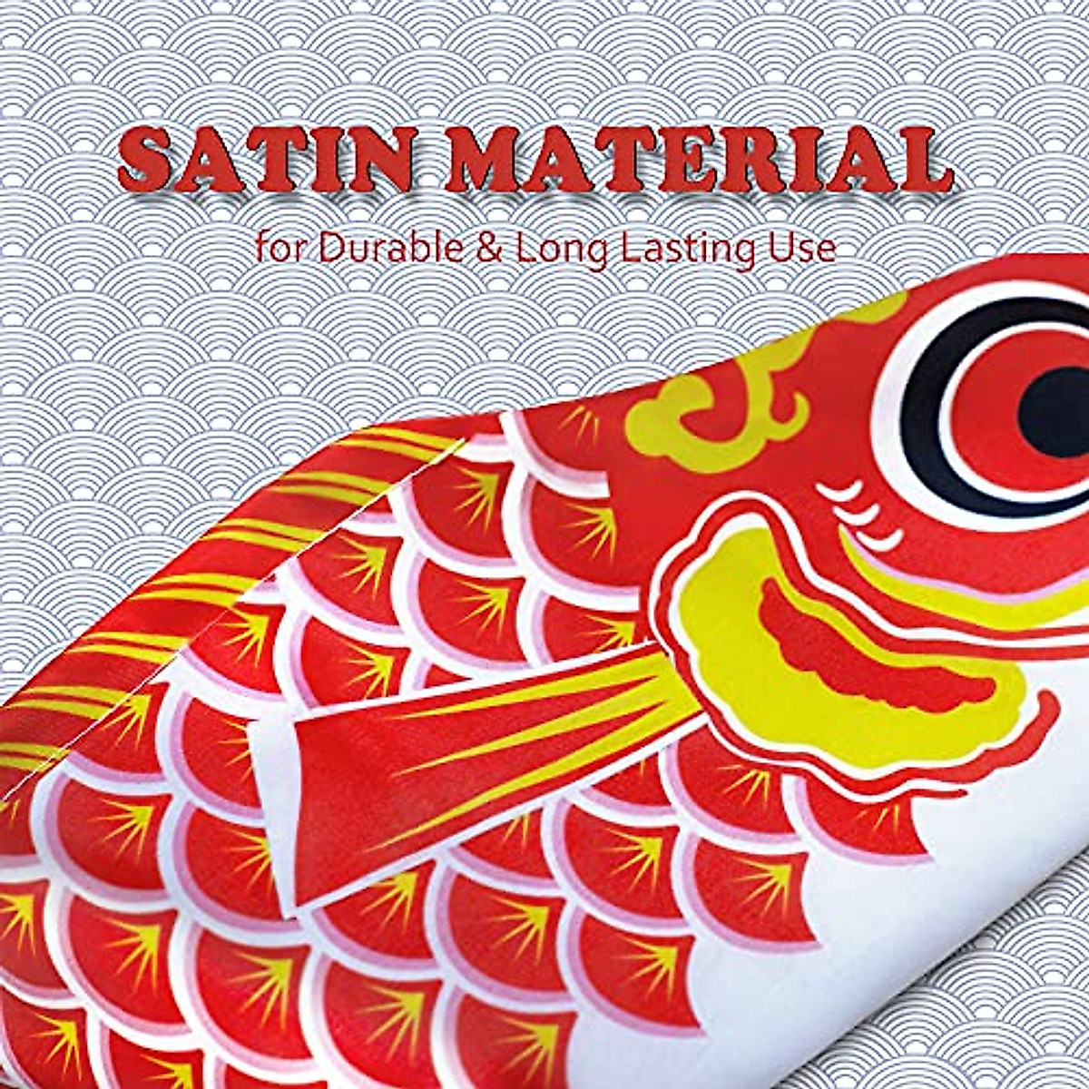 Anley 26 Inch Japan Koi Fish Flag Carp Windsock Streamer - Japanese Koinobori Traditional Hanging Flag & Banner for Children's Day - Outdoor Decorations Garden Backyard Décor Breeze Flying Fish