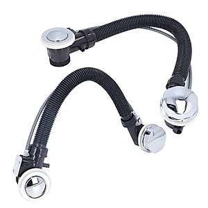 Overflow Bath Drain, 25.6inch Flexible Bathtub Overflow Drainer Concealed SPA Bathtub Overflow Drain Pipe, Bath Waste Drain Kit for Kitchen Bathroom