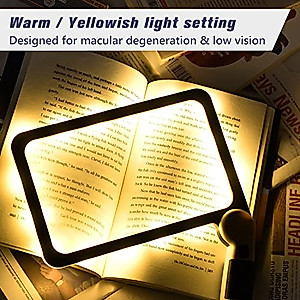 Magnifying Glass with Light, 5X Folding Handheld Large Rectangle Reading Magnifier with Dimmable for Macular Degeneration, Seniors Reading, Close Work, Lighted Gift for Low Visions (5X)