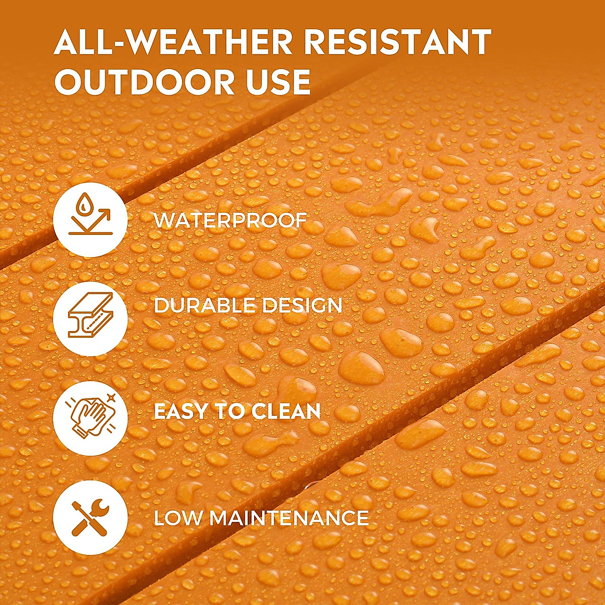 Costaelm All-Weather Bar Stools Set of 2, 29" Height Outdoor Bar Stools, Adirondack Poly Patio Bar Stool for Patio, Deck, Kitchen Counter and Garden, Orange